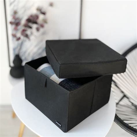 Ящик органайзер у шафу для зберігання речей з кришкою Чорний продаж ціна у Сумах Ящики і