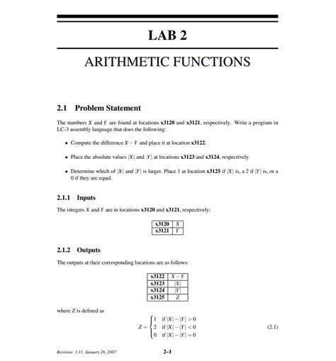 Solved Lab 2 Arithmetic Functions 21 Problem Statement The