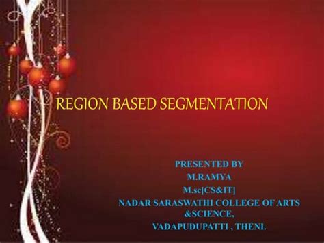 Region Splitting And Merging Technique For Image Segmentation Ppt