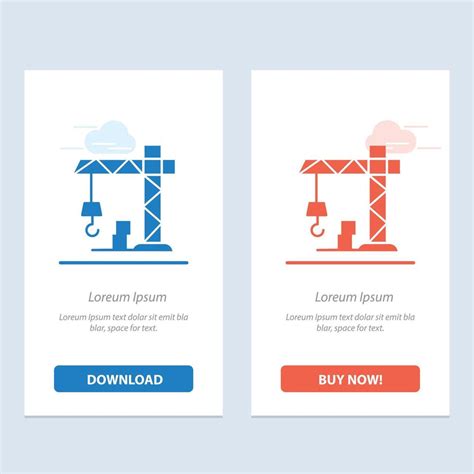 Architecture Construction Crane Blue And Red Download And Buy Now Web Widget Card Template