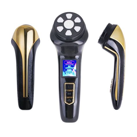 Уред за лице 4 в 1 за премахване на бръчки 5 стъпков ултразвук Ems микротокова пулсация 4