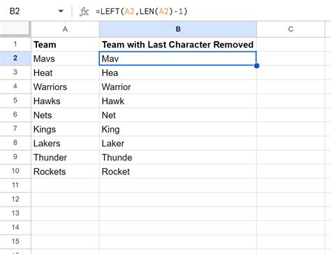 Google Sheets How To Remove Last Character From String