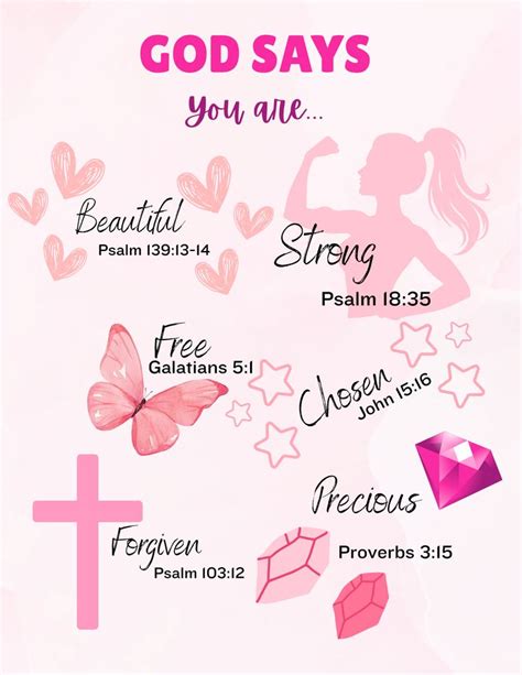 God Says God Says About Me Girly A Pink Bible Verse God Says You