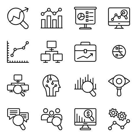 Pack Of Data Analysis Line Icons 36232682 Vector Art At Vecteezy