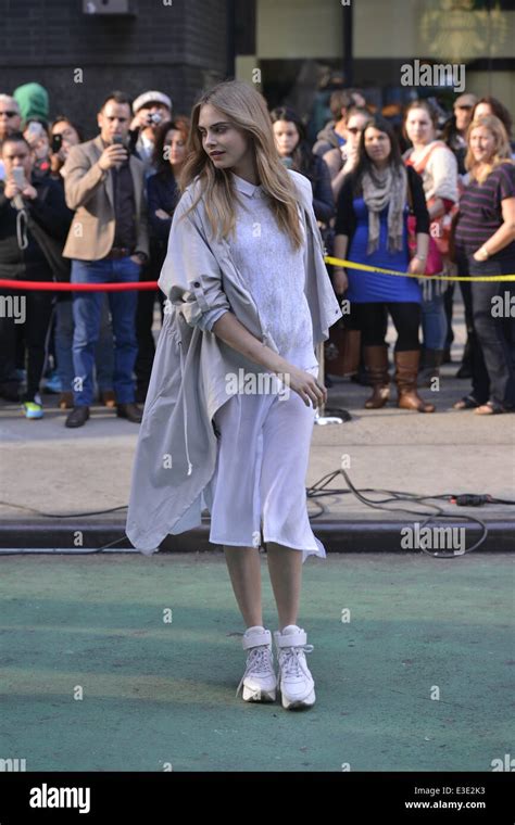 Cara Delevingne Modelling On A Photoshoot For Donna Karans Mainline