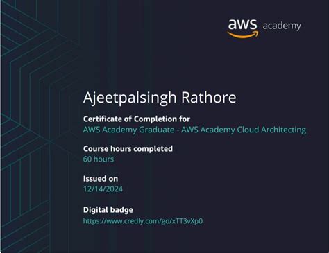 Aws Cloudcomputing Certification Awsacademy Cloudarchitecting Ajeetpal Singh Rathore