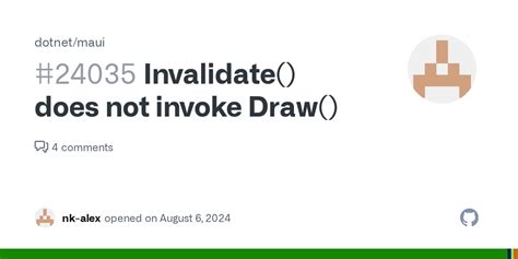 Invalidate Does Not Invoke Draw · Issue 24035 · Dotnetmaui · Github