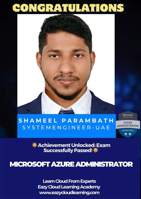 Azureadministrator Cloudcertification Achievementunlocked Eazycloudlearning Eazy Cloud