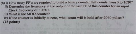 Solved I How Many Ffs Are Required To Build A Binary Counter That