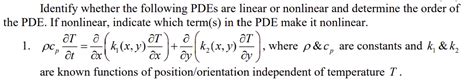 Solved Identify Whether The Following PDEs Are Linear Or Chegg Com
