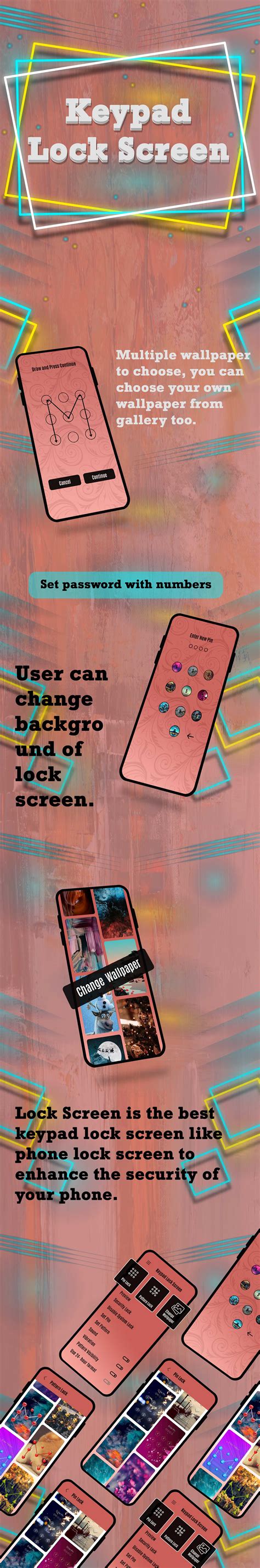 keypad lock screen android source code by elveeinfotech codester