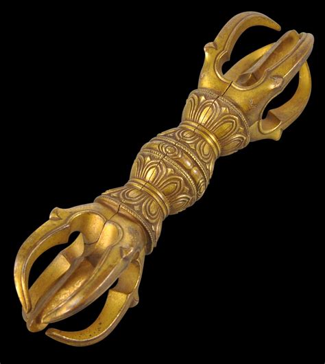 Japanese Shingon Sect Gomadan Altar Gilded Copper Two Part Vajra