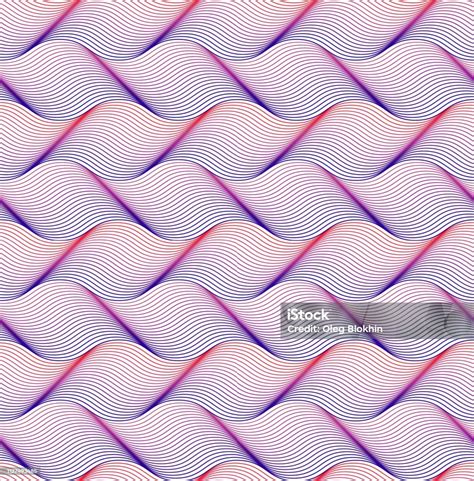 다채로운 수평 파 벡터 완벽 한 패턴입니다 흰색 바탕에 머리 띠 텍스처를 짜 다 섬유 인쇄 디자인 서식 파일 Eps10입니다 특이 한 물 파 텍스처 깃털에 대한 스톡 벡터