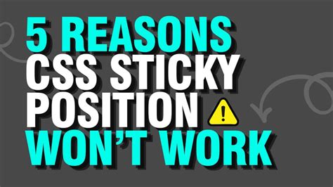 5 Reasons Your Css Sticky Position Wont Work Design With Cracka