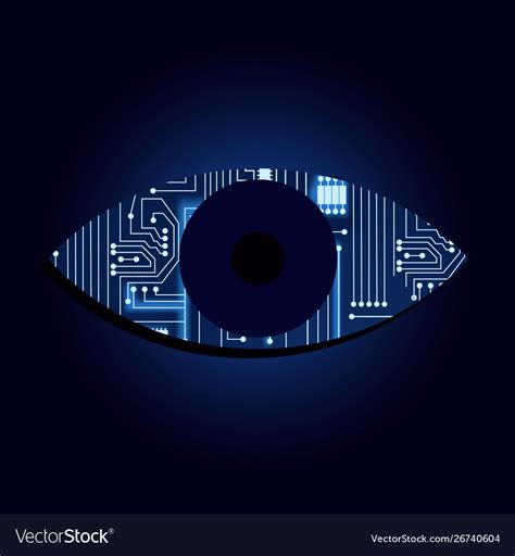 Eye Shape With Electronic Circuit Royalty Free Vector Image