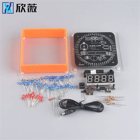 Digital Electronic Clock Kit Microcontroller Training Led Water Lamp Diy Parts Xinwei Clock Kit