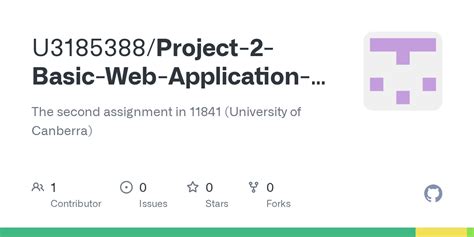 Github U3185388project 2 Basic Web Application U3185388 The Second
