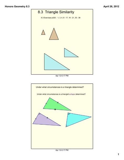 8 3 Triangle Similarity