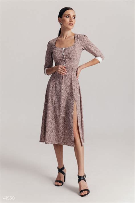 Коричневе плаття в анімалістичний принт арт 41530 ♡ інтернет магазин Gepur