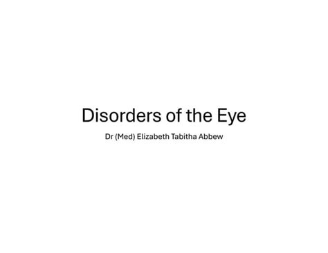 Disorders Of The Eye Disorders Of The Eye Pdf