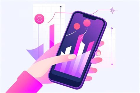 Premium AI Image Illustration Of A Smartphone Held In Hand Displaying Statistics And Graphs On