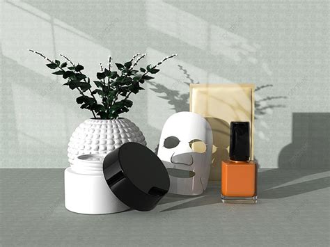 마스크 팩 화장품 스킨 케 어 3d 모델 배경 화장품 구성하다 스킨 케어 제품 배경 일러스트 및 사진 무료 다운로드 Pngtree