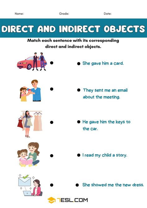 Direct And Indirect Objects Worksheets And Exercises • 7esl