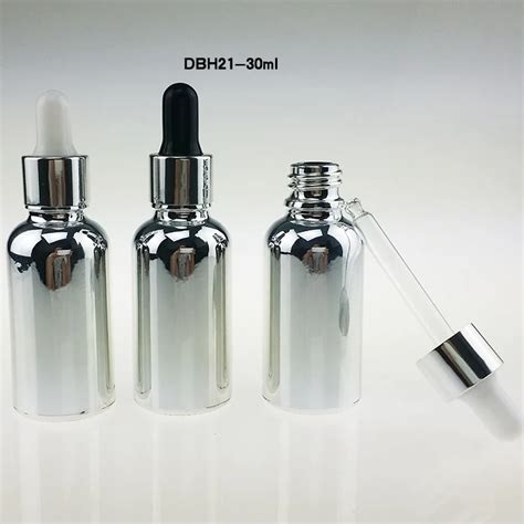 30ml 실버 유리 스포이드 병 100 개 빈 1 Oz 흰색 고무 스포이드 병 에센셜 오일 스포이드 캡이 있는 유리 병white Bottleempty