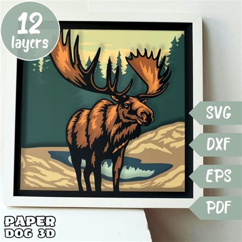Elk Layered File Svg Etsy