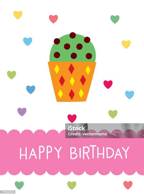 컵 케 익 생일 카드 벡터입니다 머핀 생일 축 하 카드 벡터입니다 컵 케 잌은 인사말 카드 머핀 인사말 카드입니다 달콤한 음식에 대한 스톡 벡터 아트 및 기타 이미지