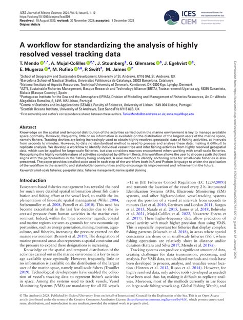 Pdf A Workflow For Standardizing The Analysis Of Highly Resolved Vessel Tracking Data