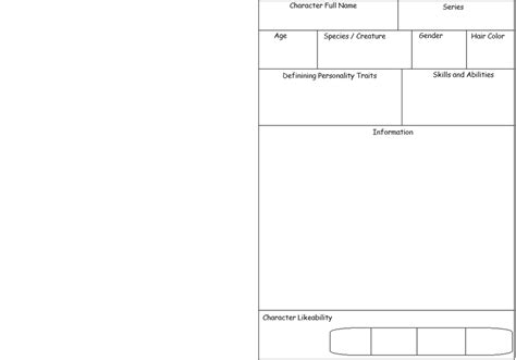 Character Analysis Template Design Talk