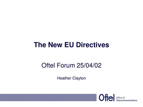 Ppt The New Eu Directives Powerpoint Presentation Free Download Id 5493964