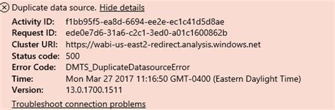 Solved Dmtsduplicatedatasourceerror Oracle Datasource Microsoft