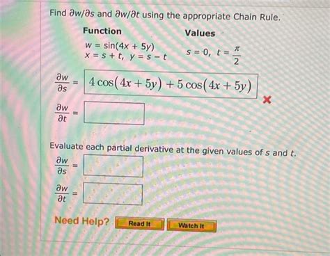 Solved Find Dw Ds And Dw Dt Using The Appropriate Chain Chegg Com