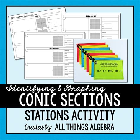 Identifying And Graphing Conic Sections Stations Activity By All Things Algebra