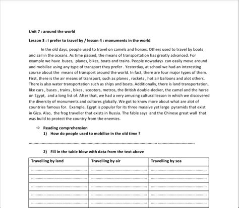 unit 7 lesson 3 and 4