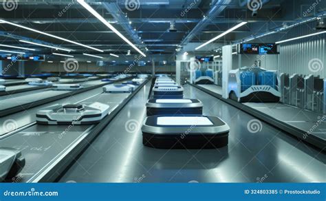 Automated Baggage System In Airport Stock Image Image Of Design
