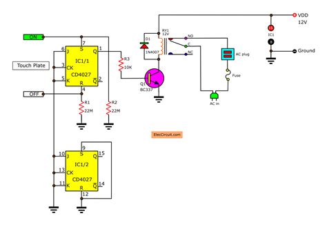Transistor Touch Switch Circuit Diagram