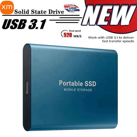 XMSJ Портативный внешний жесткий диск 128/64/16/8 ТБ USB3.1/Type-C ...