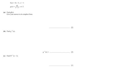 Functions Past Paper Questions For Igcse Cambridge 0580 Revise