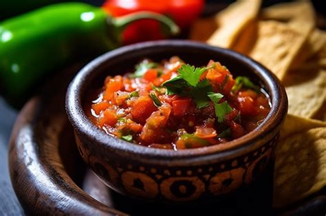 Premium Ai Image A Bowl Of Spicy And Tangy Salsa With Freshly Diced