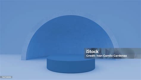 연한 파란색 배경에 반구 또는 아치가 있는 녹색 연단의 3d 모형 밝은 추상적 배경 0명에 대한 스톡 벡터 아트 및 기타 이미지 0명 3차원 형태 Fashion