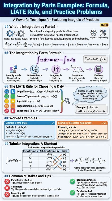 Integration By Parts Examples Formula Liate Rule And Practice