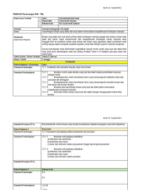 Template Perancangan Pdp Pbl Kmr Pdf