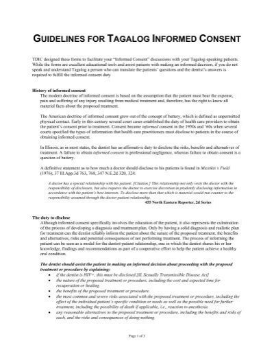 Guidelines Tagalog Informed Consent