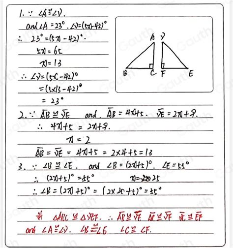 Solved Learning Task 2 Directions Giver Delta Abc ≌ Delta Def