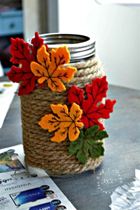 8 Mason Jar Craft Ideas For Autumn Manualidades Navideñas Artesanía De Acción De Gracias