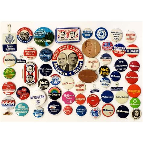 George Mcgovern 1972 Presidential Original Campaign Button Collection