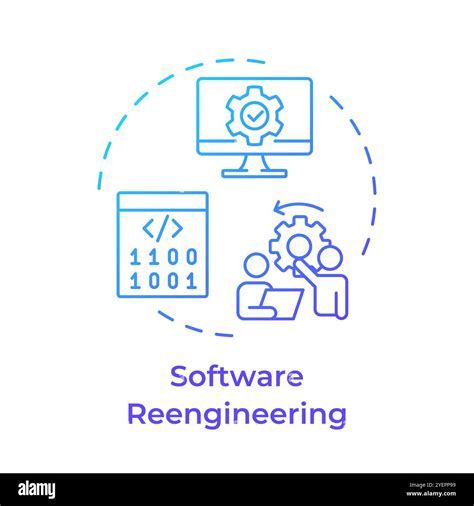 software reverse engineering blue gradient concept icon stock vector image and art alamy